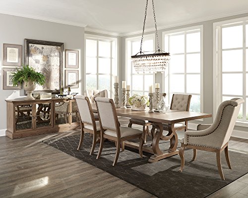 Glen Cove Dining Chairs with Button Tufting and Nailhead Trim Cream and Barley Brown (Set of 2) 110292