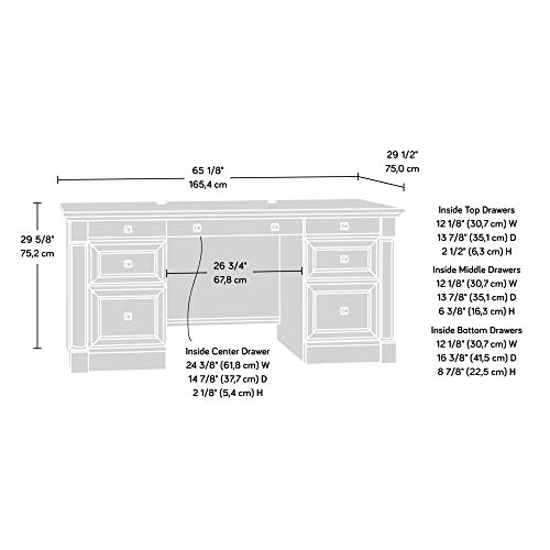 Sauder Palladia Executive Desk, Vintage Oak finish