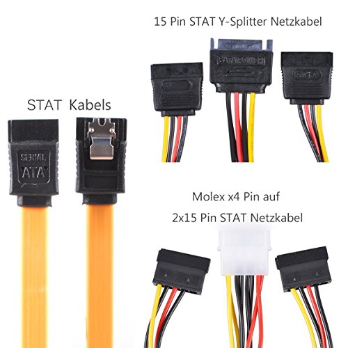 UCEC SSD Mounting Bracket kit 2.5 to 3.5 Hard Drive Adapter (SATA Data Cables and Power Cables Included) (2 x Bracket Conversion Frame)