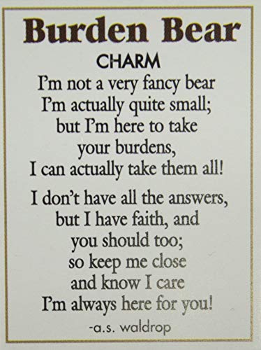 Burden Bear Zinc Pocket Charm w/Story Card by Ganz