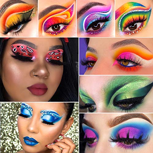 DE'LANCI Rainbow Eyeshadow Palette, Professional 35 Bright Colors Matte Shimmer Eyeshadow Makeup Pallete - Long lasting and Highly Pigment Silky Powder Eye Shadow Make up Kit,Cruelty- Free #35E