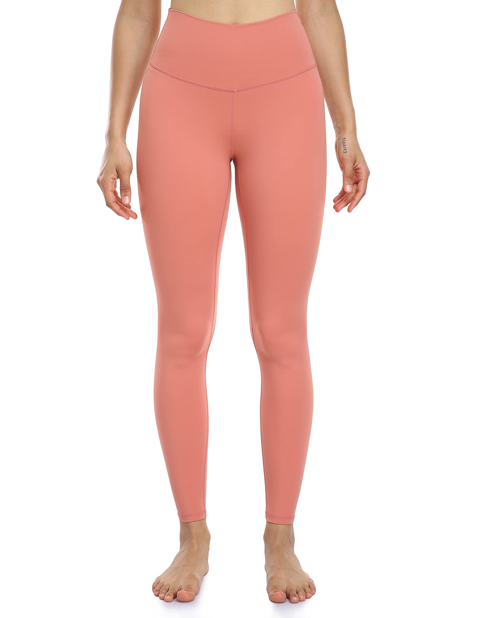 Colorfulkoala Women's Buttery Soft High Waisted Yoga Pants Full-Length Leggings(M, Coral Pink)