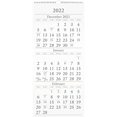 AT-A-GLANCE 2022 Wall Calendar by AT-A-GLANCE, 12" x 27", Large, 3 Month (SW11528)
