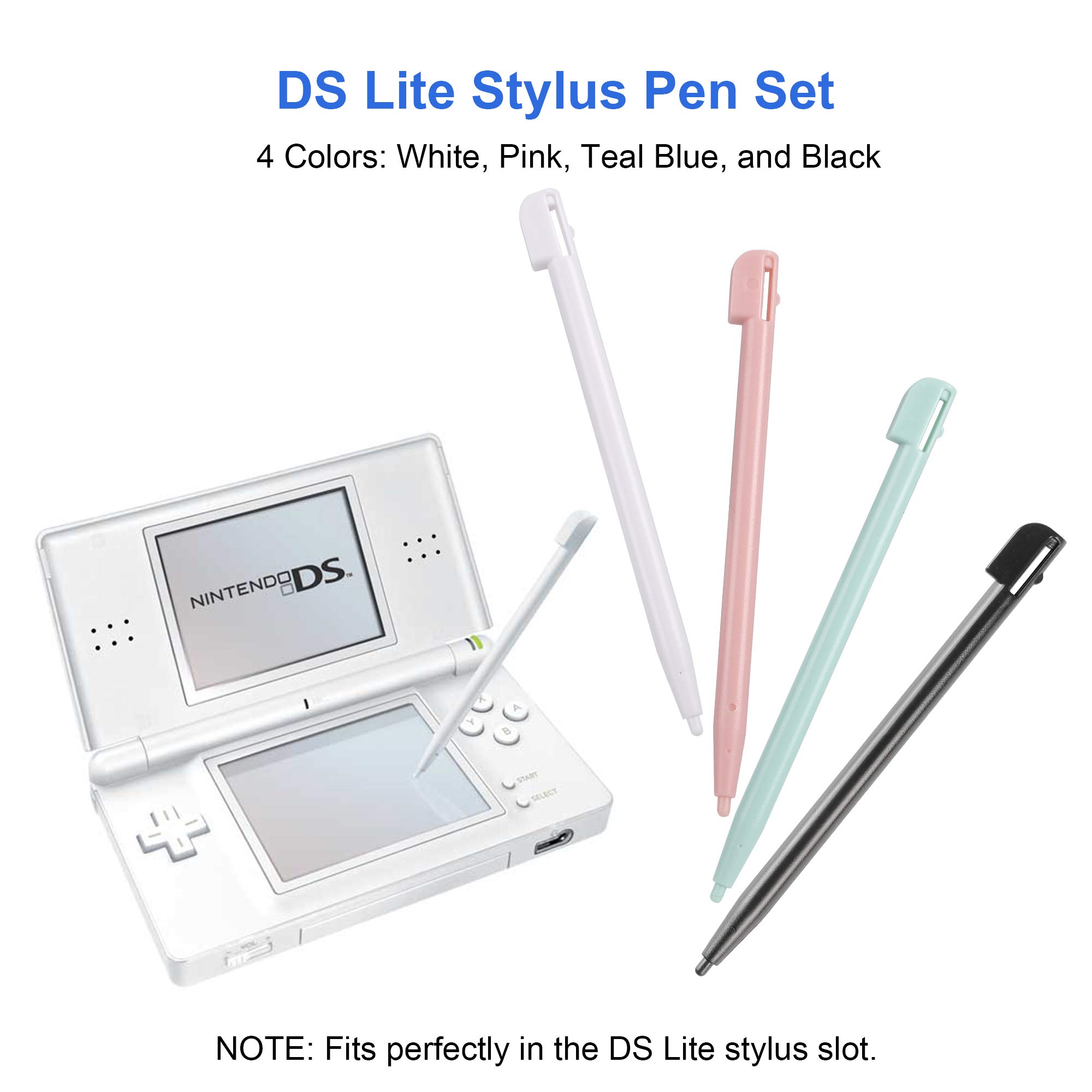 CSTESVN DS Lite USB Charger Cable Kit, 2 Pcs 3.9ft Charging Cord and 4 Stylus Pen Compatible with Nintendo DS Lite (ONLY for NDSL, NOT for 3DS, 2DS, DSi, DS)
