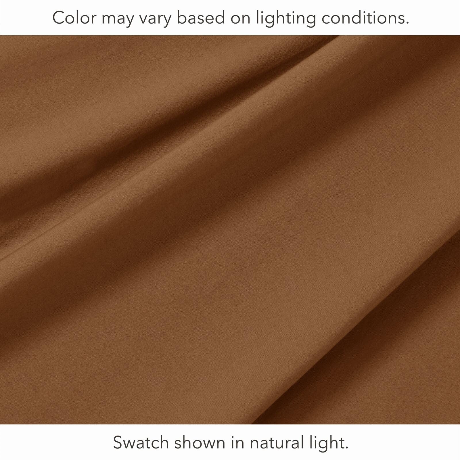 Nate Home by Nate Berkus 200TC 3-Piece Cotton Percale Duvet Cover | Crisp, Cool, Breathable Bedding Set from mDesign - King Size - 1 Duvet Cover/2 Pillow Shams, Bronze (Brown)