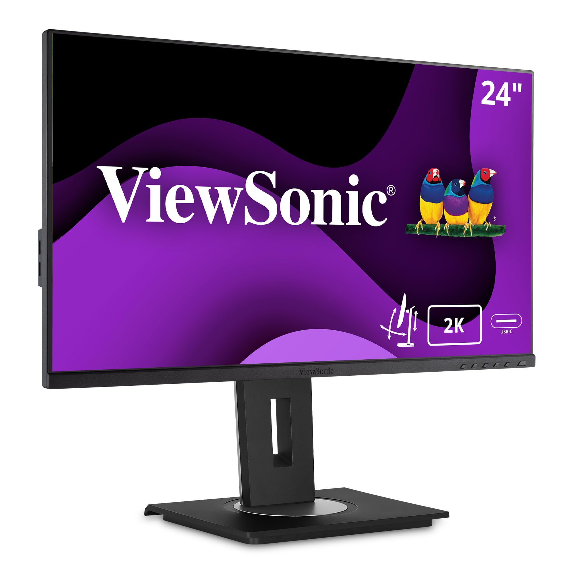 ViewSonic VG2455-2K 24 Inch IPS 1440p Monitor with USB C, HDMI, DisplayPort and 40 Degree Tilt Ergonomics for Home and Office