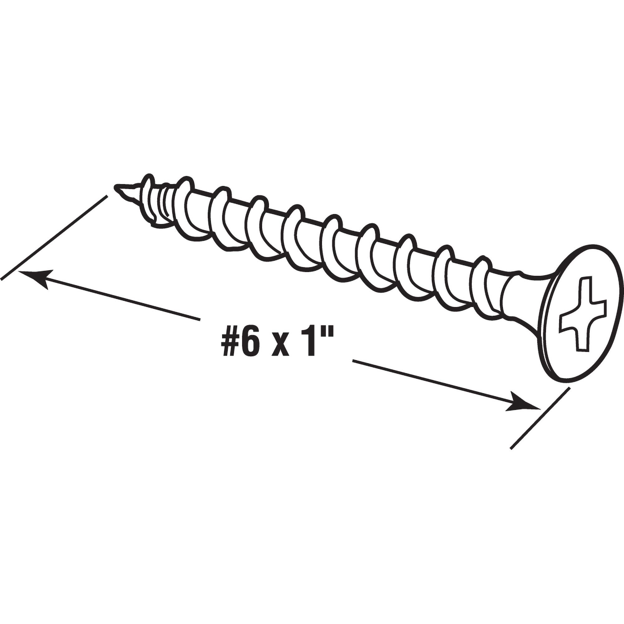Prime-Line MP10735 Drywall Screws, #6 x 1 In., Coarse Thread, Phillips Head Drive (250 Pack)