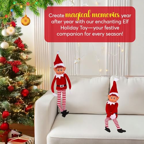 Christmas Elf Behaving Badly Plush Toy | Novelty Long Bendy Naughty Boy Christmas Elves Doll | 12 Inches