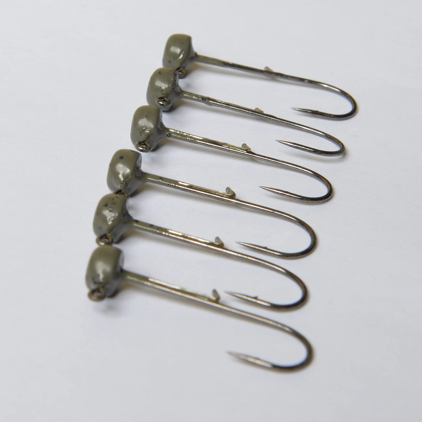Alichino 1/15oz 1# Hook,6 pcs greenpumpkin Tungsten Mushroom jig Head,Tungsten jig Head for bass