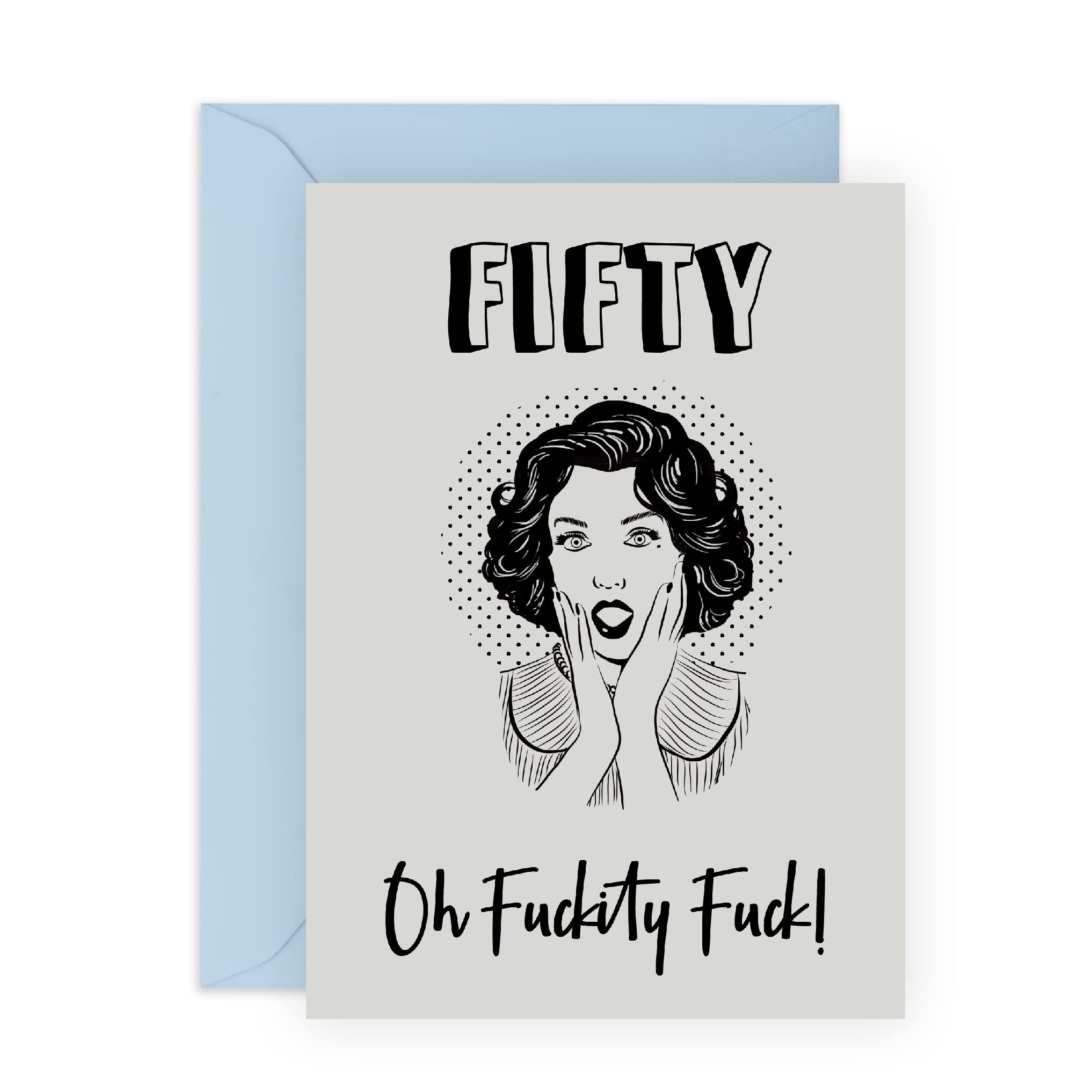 CENTRAL 23 50th Birthday Cards For Women - Retro Vintage Funny - Best Friend Birthday Card Age 50 - For Mom Aunt Sister - Female Birthday Card For Her Fiftieth - Comes With Fun Stickers