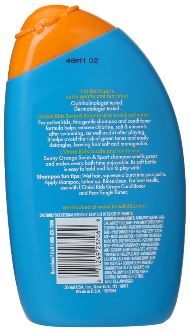 L'Oreal Paris Kids Extra Gentle 2-in-1 Shampoo, Sunny Orange Swim, Citrus, 9 Fl Oz
