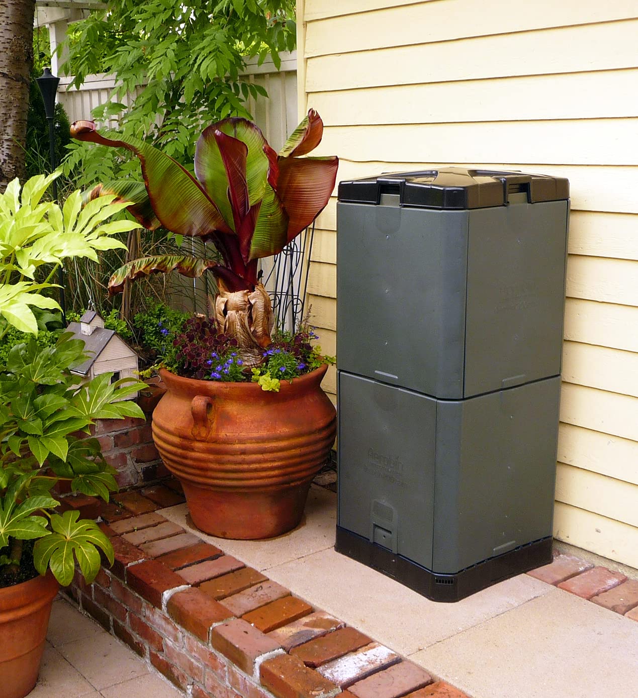 Exaco Aerobin 200-Grey-NP2 Stationary Insulated Composter, 55 Gallon, Grey