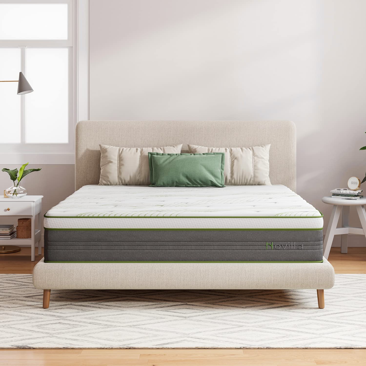 Novilla California King Size Mattress, 10 Inch Hybrid Mattress with Memory Foam & Individual Pocket Springs, Supportive & Pressure Relief,California King Mattresses in a Box,Medium Firm, vigour
