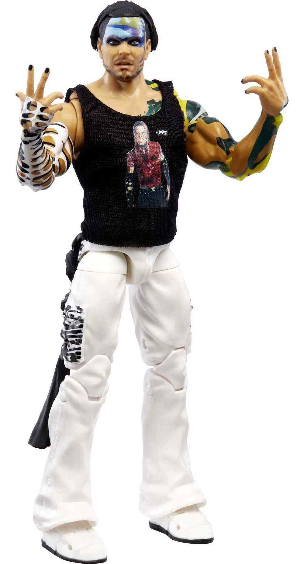 Mattel WWE Ultimate Edition Action Figure & Accessories Set, Jeff Hardy 6-inch Collectible with 30 Articulation Points, Swappable Pieces & Entrance Gear
