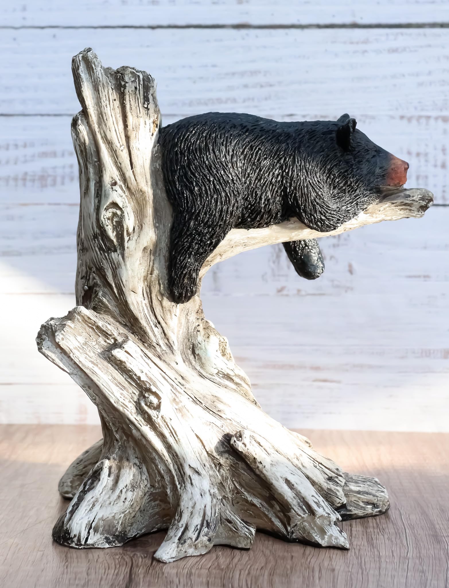 Ebros Lazy Days of Summer Black Bear Sleeping On Tree Branch Statue Wildlife Forest Rustic Cabin Decor Bear Figurine
