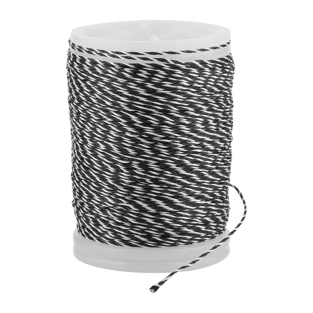 Aoutecen Nylon Serving, Bow String Serving Thread String Serving 34 Lb Breaking Strength Easy to Use 3 Colors for Bowstring Archery Supplies(Black White)
