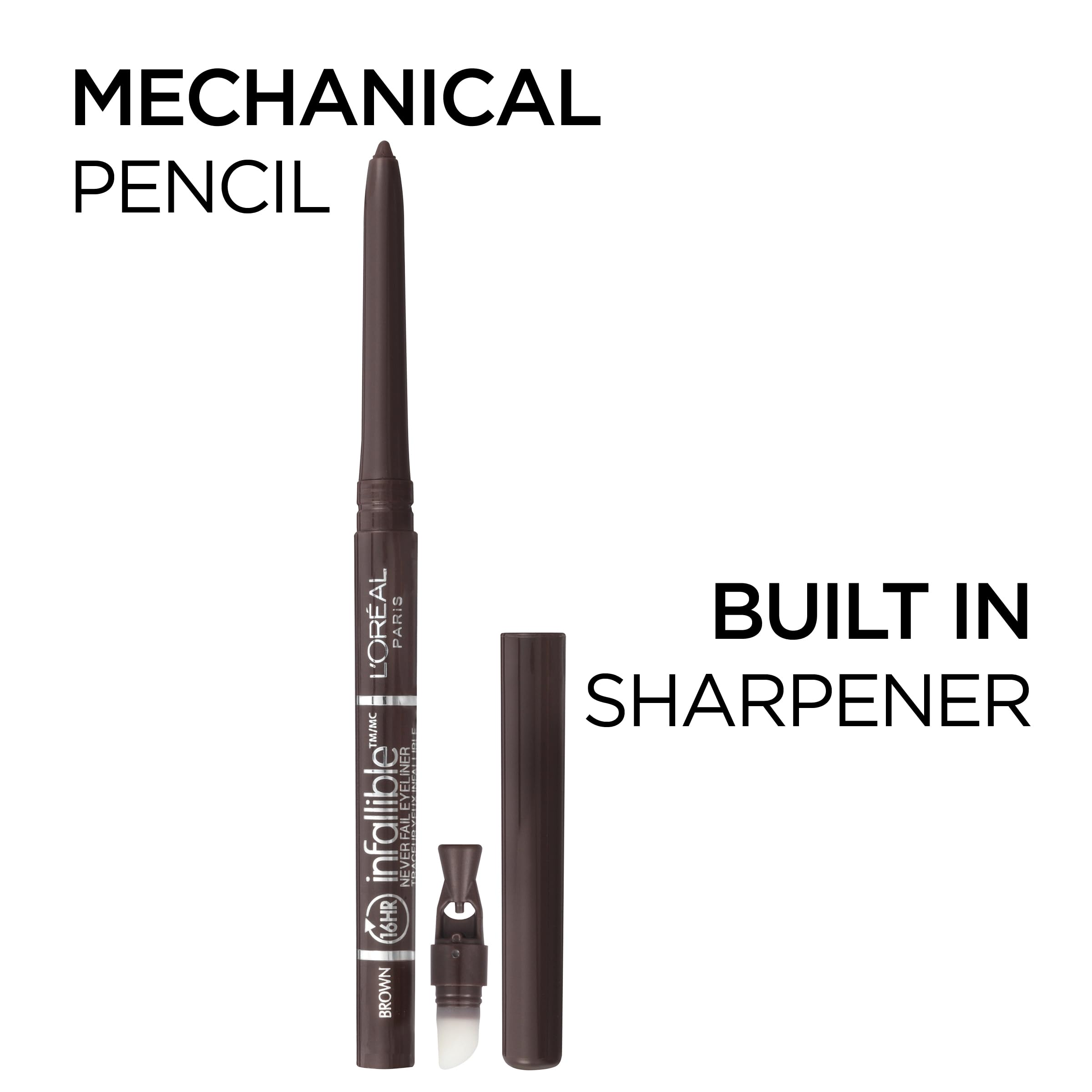 L’Oréal Paris Makeup Infallible Never Fail Original Mechanical Pencil Eyeliner with Built in Sharpener, Navy, 0.008 oz.