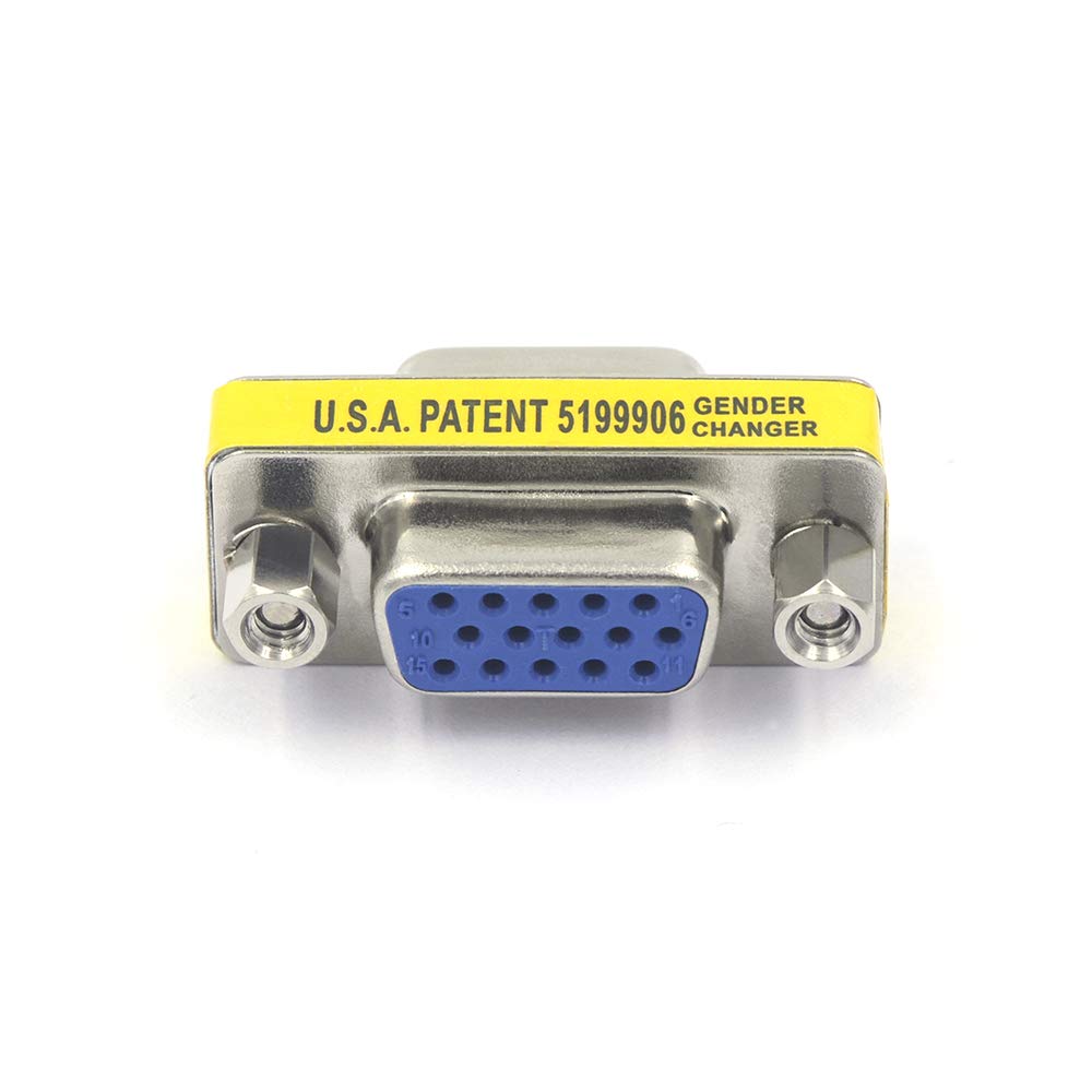 VCE VGA Adapter Female to Female SVGA Coupler HD15 Mini Gender Changer VGA Cable Extender, 4-Pack