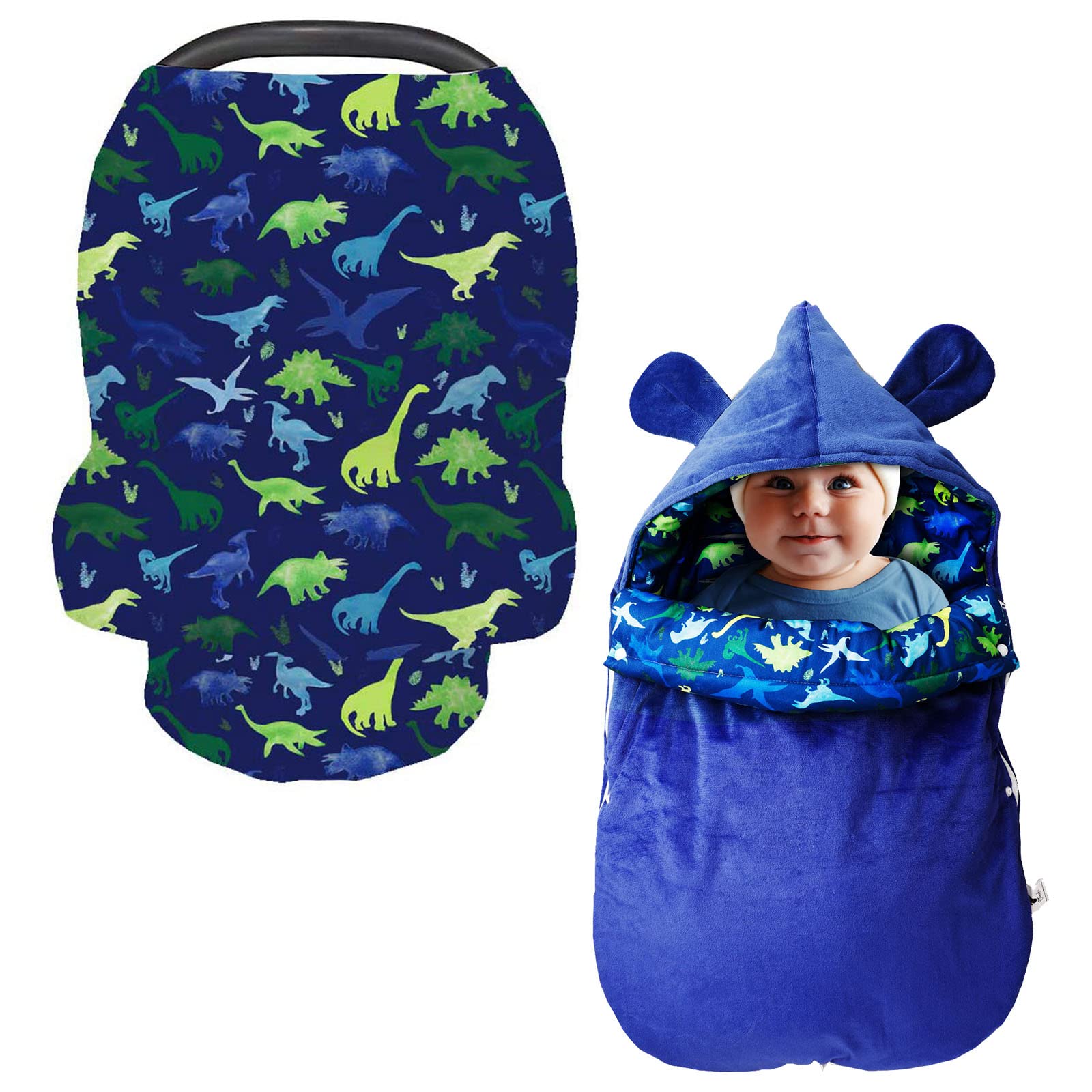 Baby Car Seat Cover, Multi- use Nursing Cover for Breastfeeding and Baby Stroller Bunting Bag