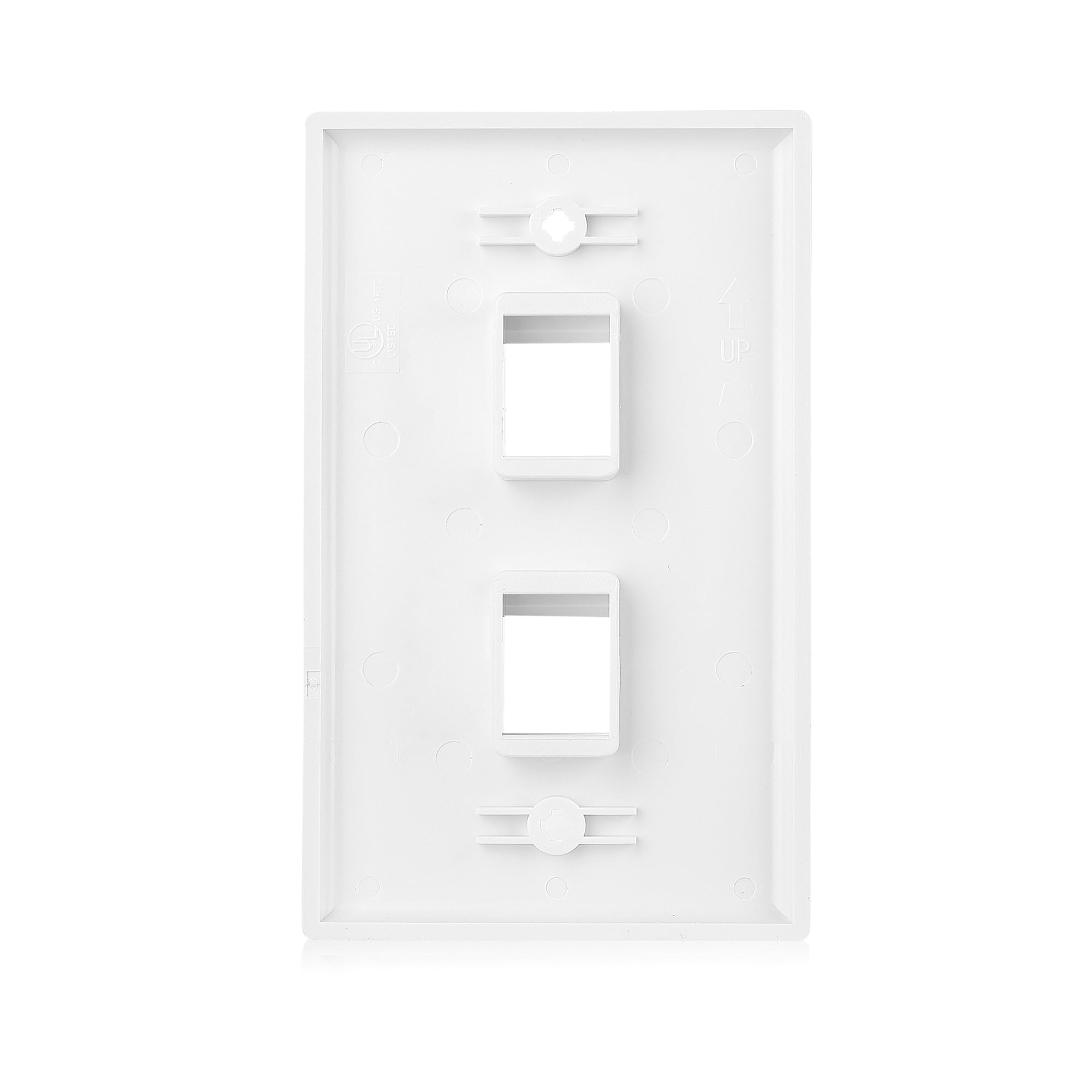 Cable Matters 10-Pack Low Profile 2-Port Keystone Jack Wall Plate, RJ45 Wall Plate for Keystone Jacks in White