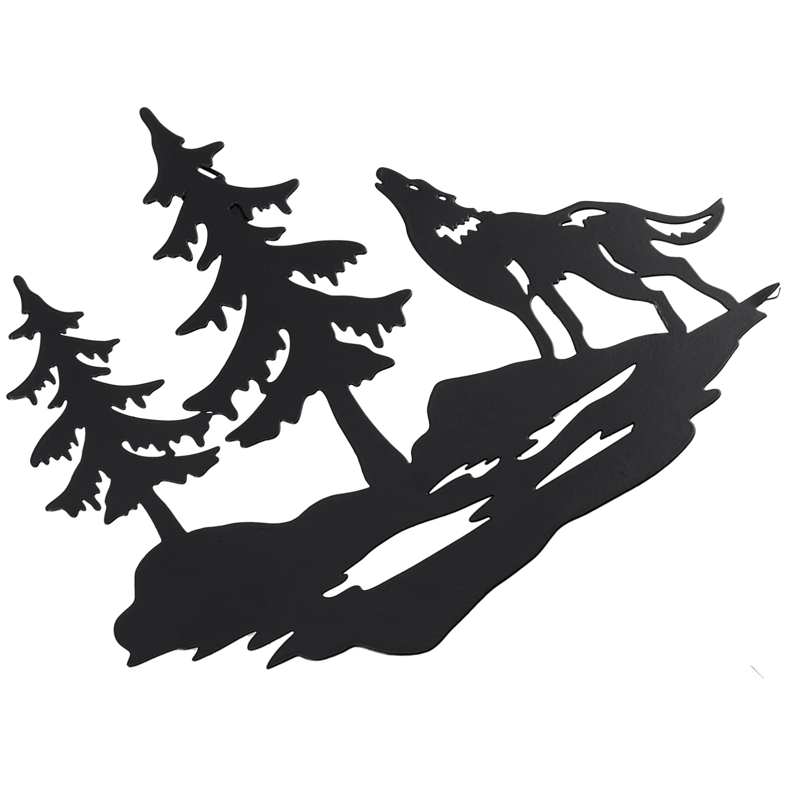 DOITOOL Metal Silhouette Wall Art Wolf in The Tree Christmas Metal Wall Art Hanging Decor for Living Room Garden Bedroom Office Home Wall Housewarming Party