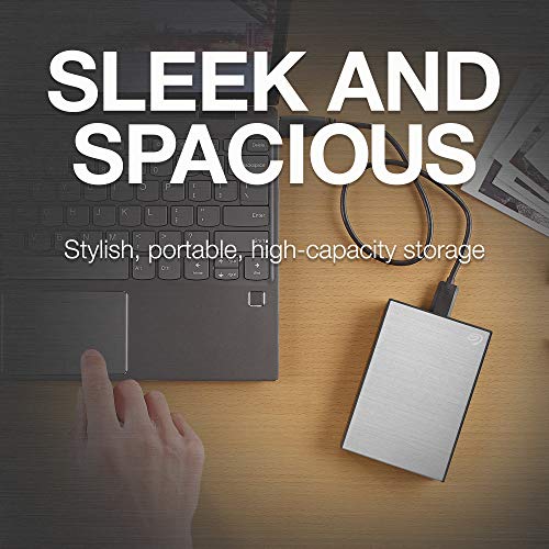 Seagate One Touch 2TB External Hard Drive HDD – Silver USB 3.0 for PC Laptop and Mac, 1 year MylioCreate, 4 Months Adobe Creative Cloud Photography Plan (STKB2000401)