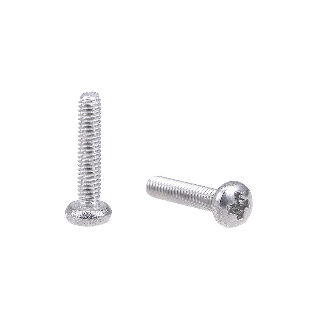 uxcell M2.5x12mm Machine Screws Pan Phillips Cross Head Screw 304 Stainless Steel Fasteners Bolts 60Pcs