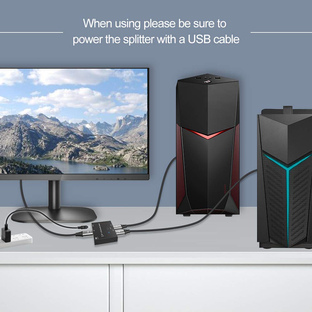 CABLEDECONN DisplayPort 8K DP 1.4 Switch Bi-Direction 8K@30Hz 4K@120Hz Splitter Converter for Multiple Source and displays.