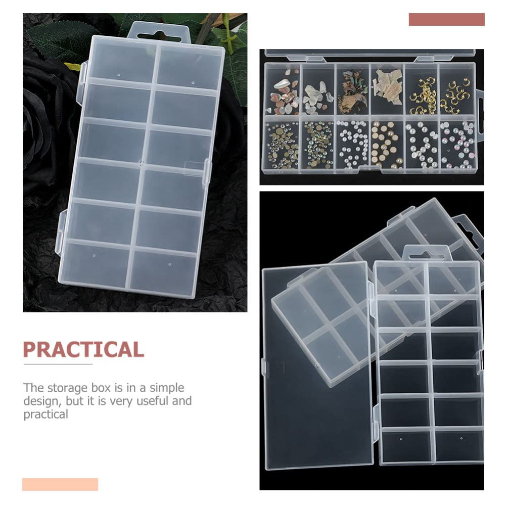 minkissy 5Pcs Boxes containers with lids Portable Bead Box Transparent Beads Button case containers for Beads Storage Box Screw Clamshell Small Object Diamond Box pp Suitcase