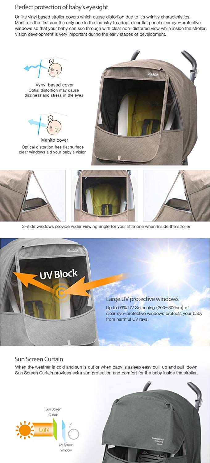 Manito Melange Alpha Stroller Weather Shield (Black)