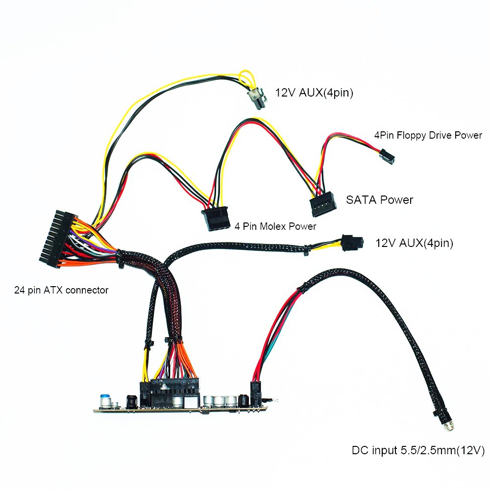 RGEEK 1106 DC to DC ATX PSU 12V 300W Pico ATX Switch PSU 24pin Mini ITX PC Power Supply for Computer