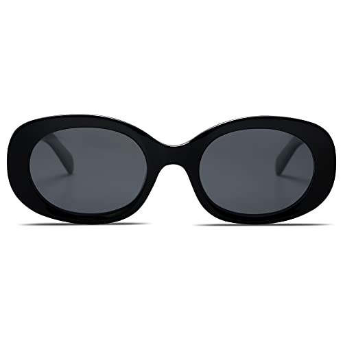 Allarallvr Retro Oval Polarized Sunglasses for Women and Men Vintage Designer Style Gafas De Sol Para Mujer AR82023 Black
