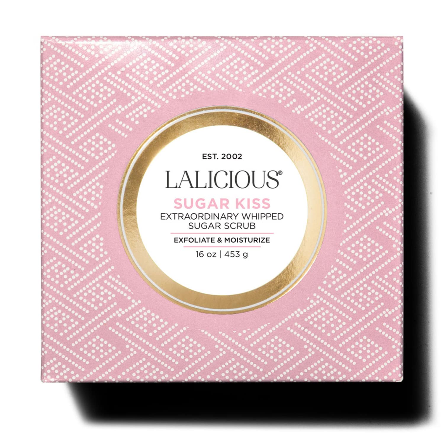 LALICIOUS Sugar Kiss Extraordinary Whipped Sugar Scrub - Cane Sugar Body Scrub with Coconut Oil & Honey, No Parabens (16oz)