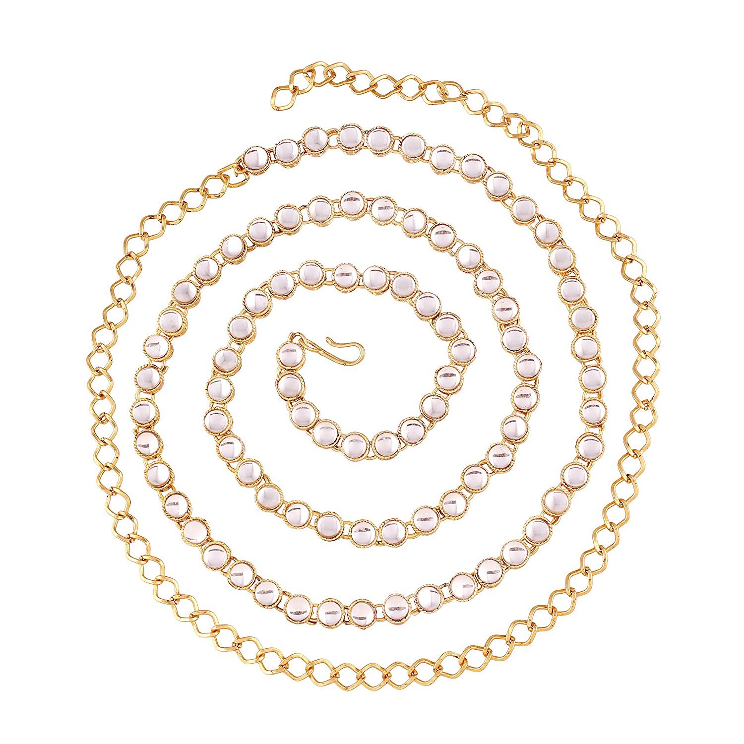 Aheli Ethnic Kundan Waist Chain Kamar Patta Faux Stone studded Belly Chain Indian Traditional Saree Belt Wedding Party Wear Fashion Jewelry for Women
