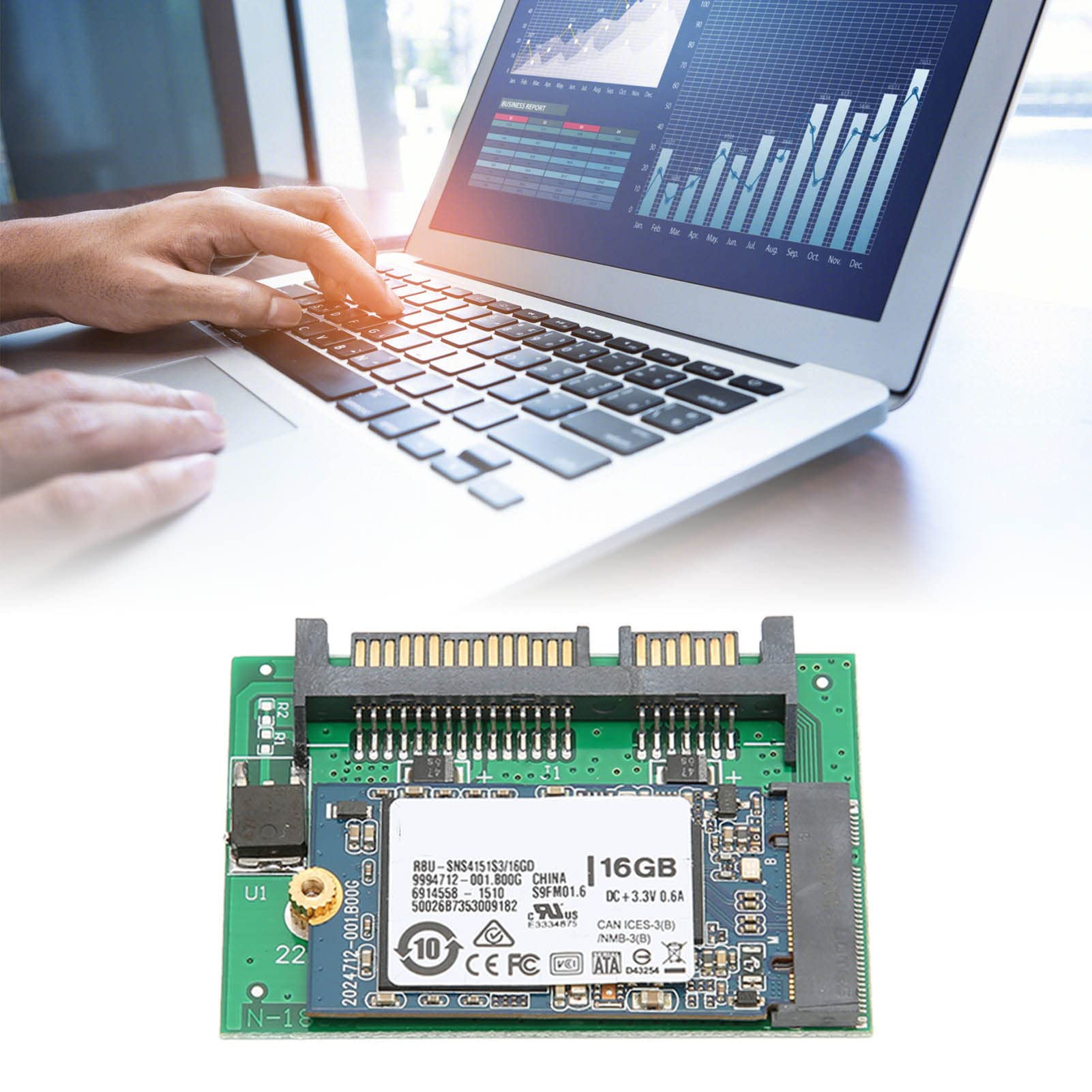 Adapter M.2 SSD Large Capacity 2 in 1 Laptop Compact M.2 SSD Office (16GB)