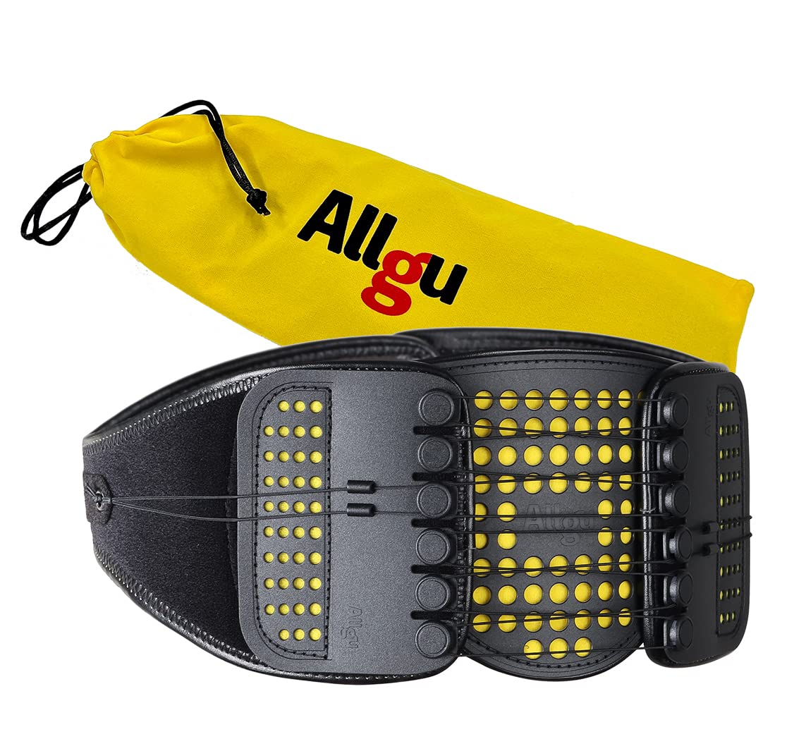 Allgu SS-Belt Back Brace with Removable Pad,Lumbar Support Belt for Women & Men - Comfortable, Firm and Adjustable - Relief Lumbar Pain - Large Size,Black