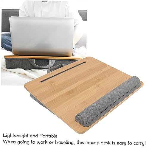 Adjustable Laptop Table - Lap Tray with Cushion | Multifunctional Bed Desk for Reading Writing Playing | Portable Lap Table