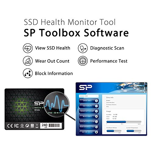 Silicon Power 240GB SSD 3D NAND With R/W Up To 560/530MB/s S56 SLC Cache Performance Boost SATA III 2.5" 7mm (0.28") Internal Solid State Drive (SP240GBSS3S56B25AZ)