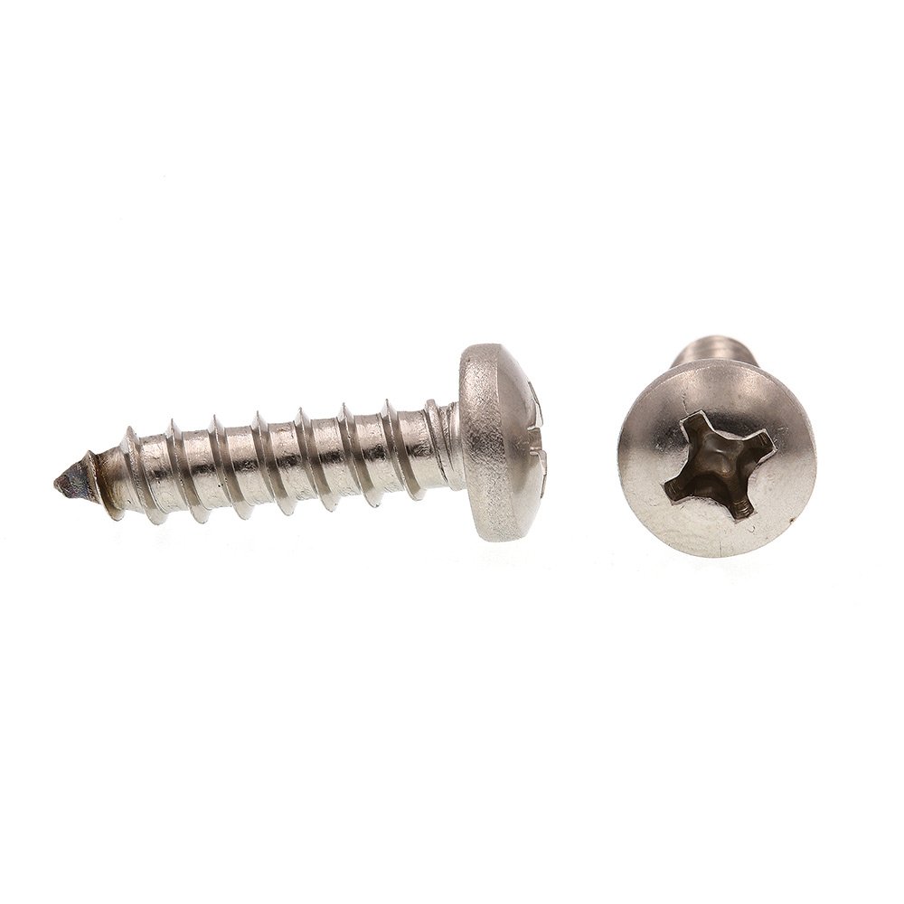 Prime-Line 9021298 Sheet Metal Screw, Self-Tapping, Pan Head Phillips, #14 X 1 in, Grade 18-8 Stainless Steel, Pack of 100