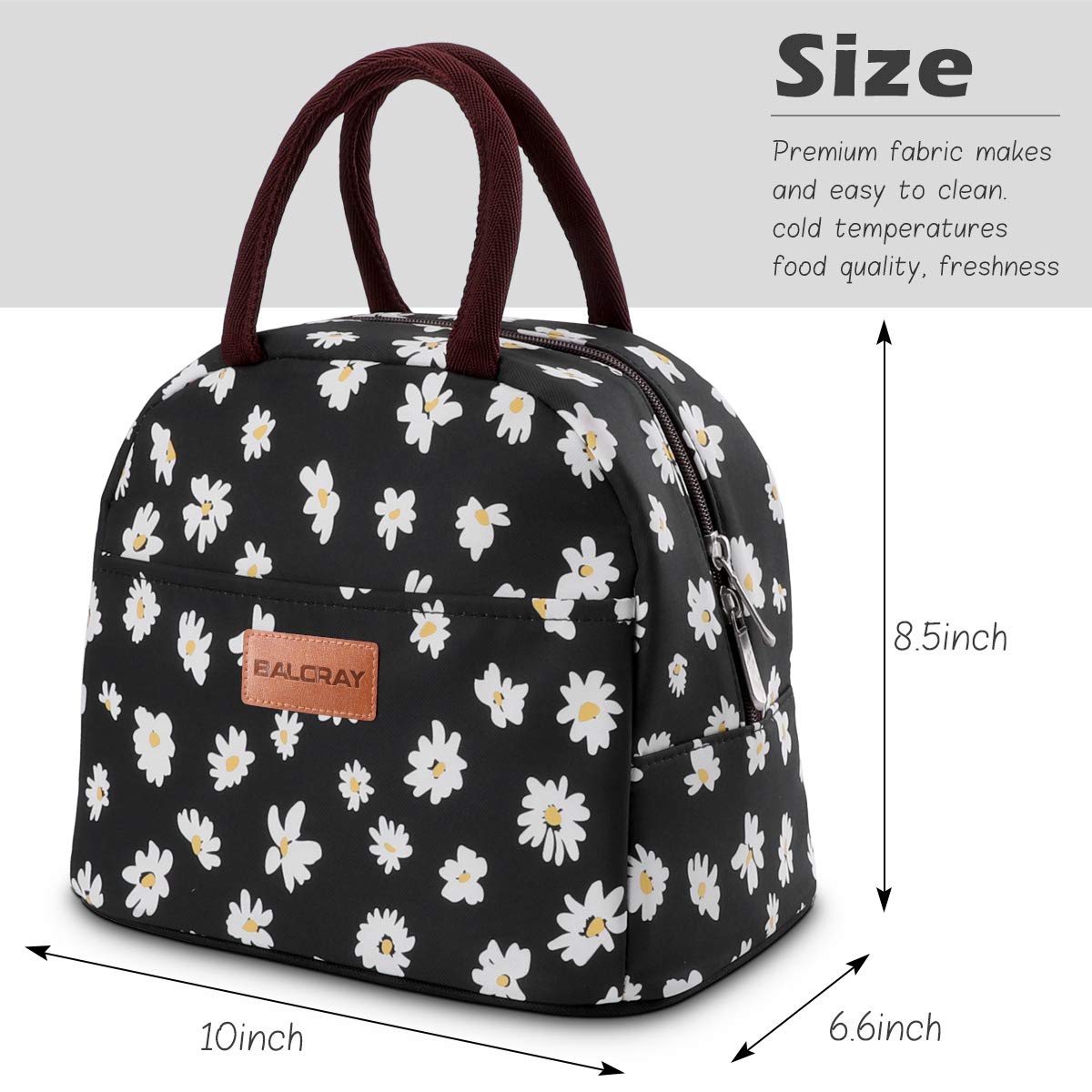 BALORAY Lunch Bag Women Men, Double Deck Lunch Box Insulated Lunch Bag for Adults Work Office Picnic, Leakproof Cooler Bag with Adjustable Shoulder Strap
