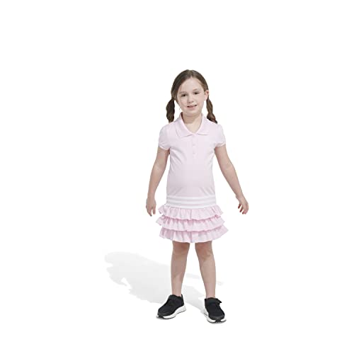 adidas Baby Girls Short Sleeve Active Polo Ruffle Dress, Clear Pink, 18M