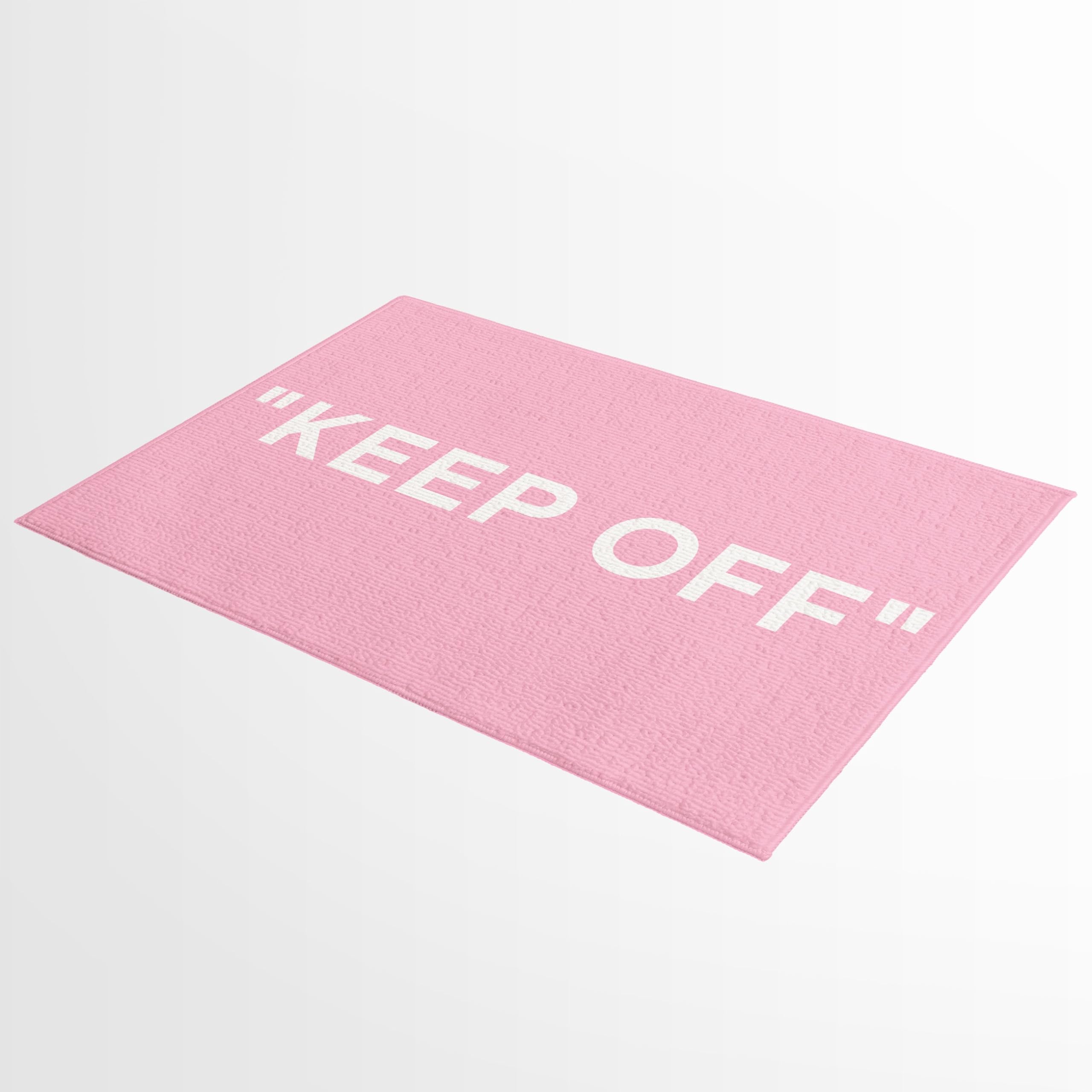 Area Rug - Fashion Pink/White Keep Off Statement Office, Bedroom & Home Decor Floor Mat Carpet Fashion Designer Sneakers Hypebeast Gift 24x16in