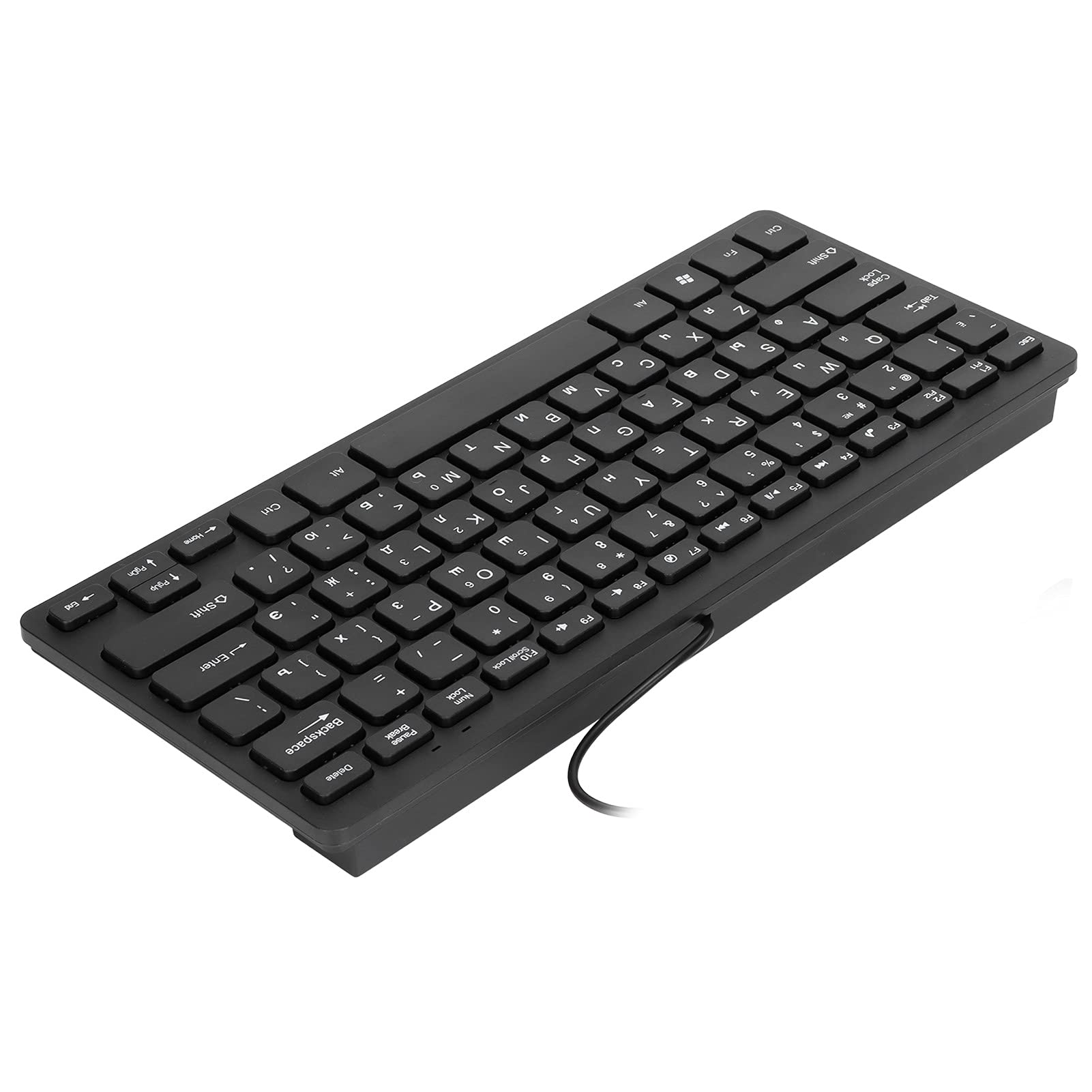 Asixxsix Wired USB Keyboard, Ergonomic Design 78 Keys Mechanical Keyboard Wired Computer Keyboard Gaming Keyboard Black Keyboard for PC Laptops Notebook Computer, Plug and Play (Russian)