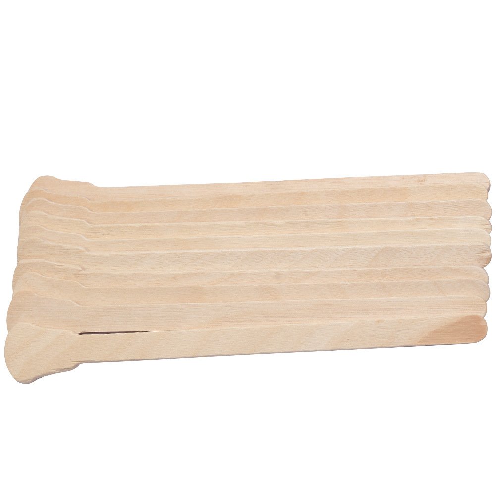 Fodattm 100PCS Wood Wax Applicator Sticks Spatulas for Eyebrow Nose Hair Removal Ice Cream and Mask Sticks Applicator