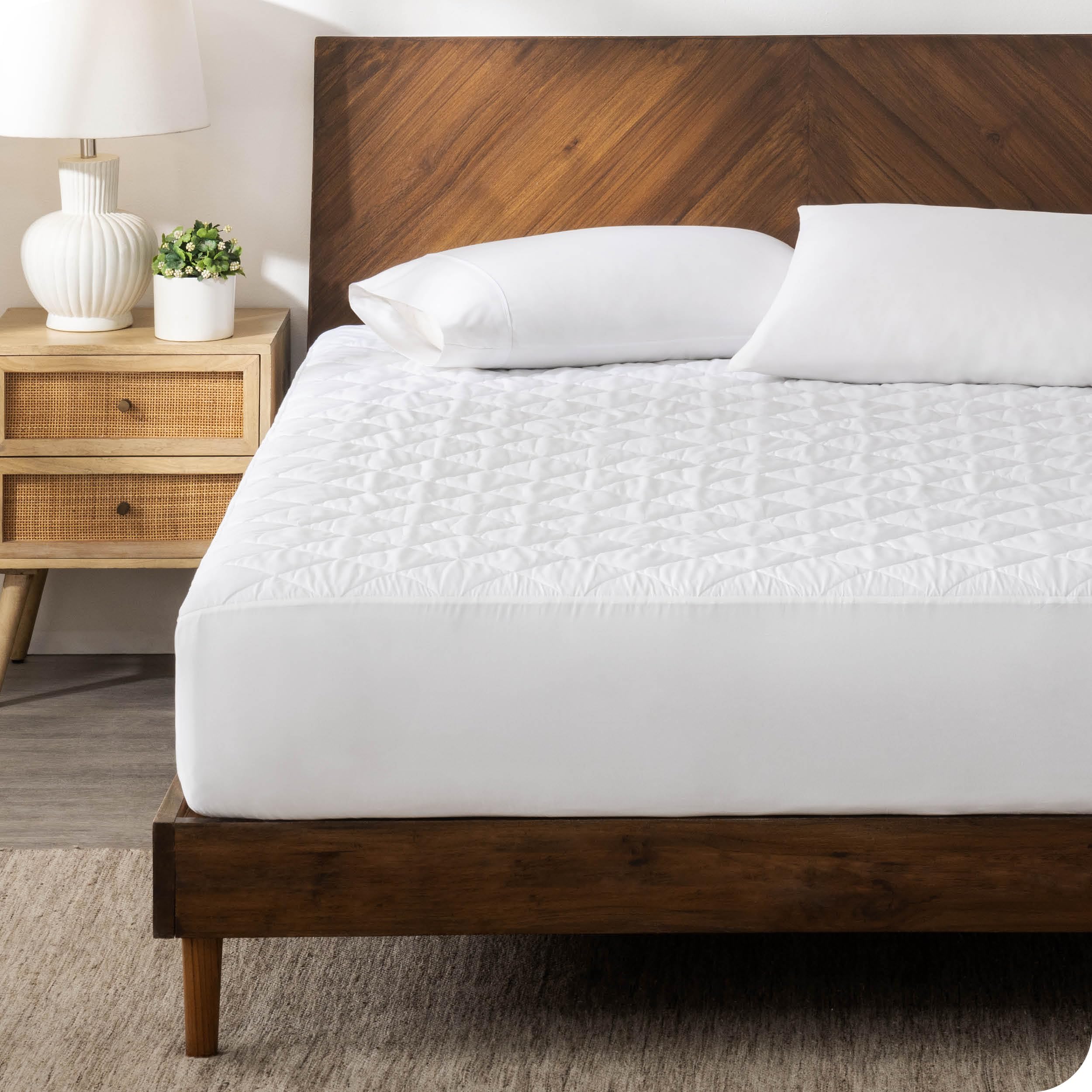 Bare Home Waterproof Quilted Mattress Pad (Full) - Cooling Mattress Topper - Protects Against Spills - Easily Washable - Elastic Fitted Mattress Cover - Stretch-to-Fit up to 15 Inches Deep (Full)