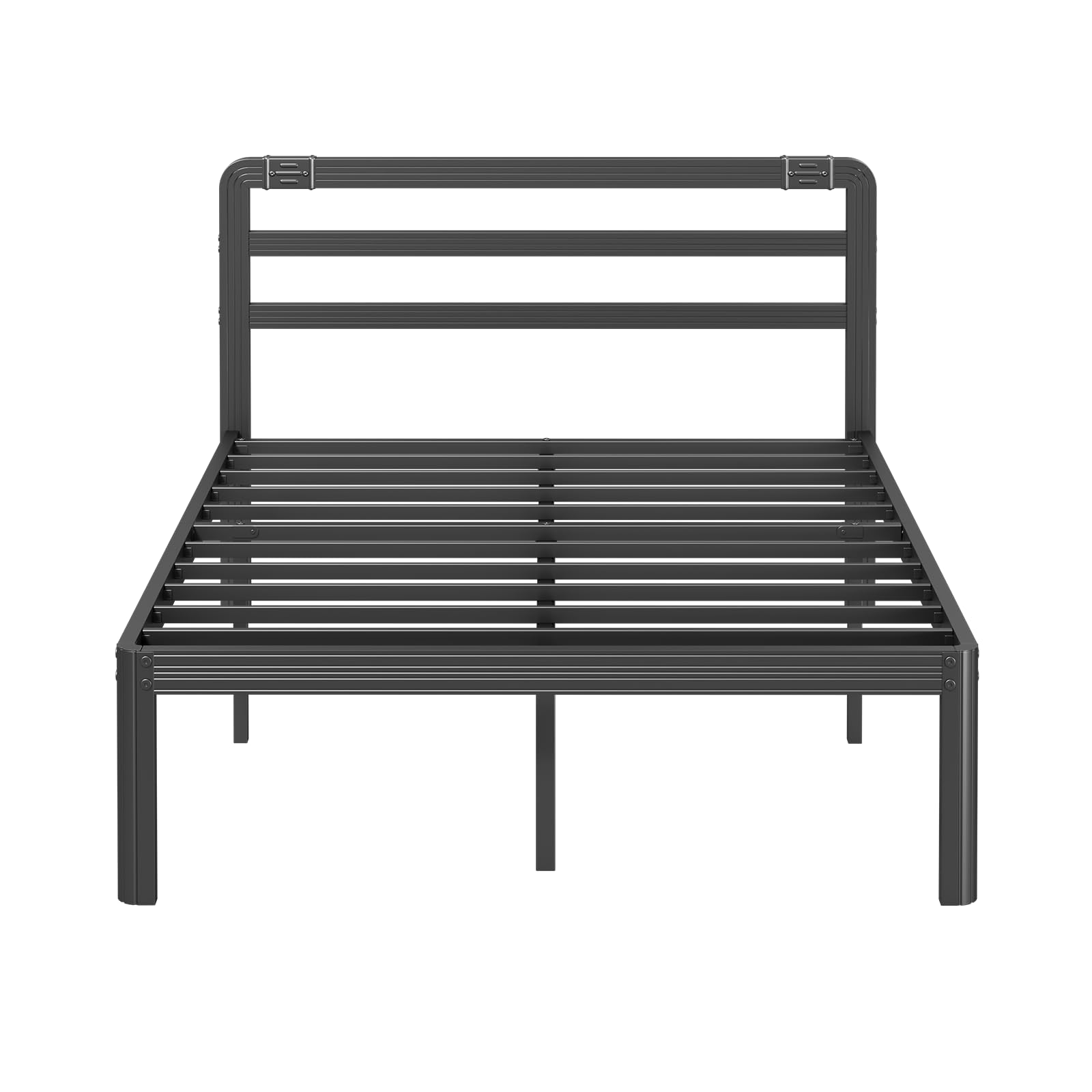 Askeld Queen Bed Frame with Headboard,18 Inch High Queen Size Bed Frame, Sturdy Noise-Free Metal Frame with Heavy Duty Slats, 4500 Lbs Weight Support for Mattress, No Box Spring Needed, Black