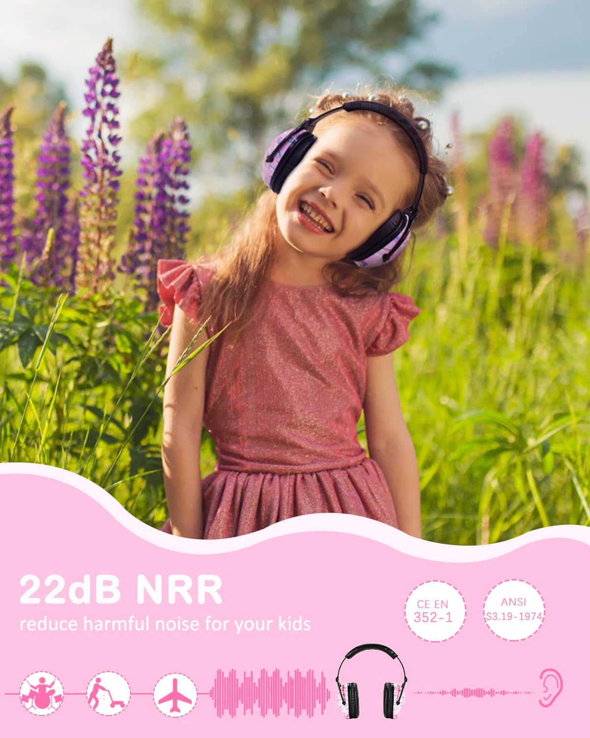 ZOHAN EM030 [Upgraded] Kids Hearing Protection Safety Earmuffs | Adjustable Ear Defenders Fit for Toddlers, Children and Young Teens