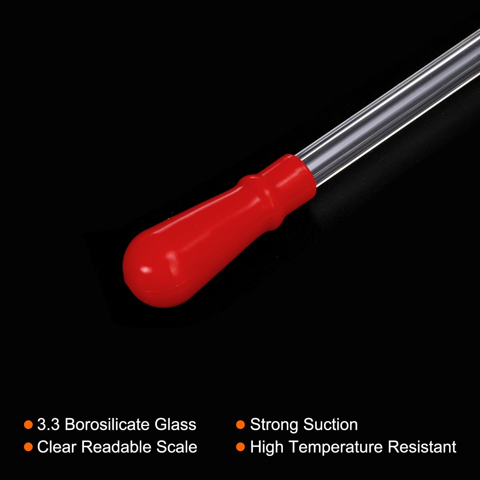 PATIKIL Graduated Dropper Pipettes Kit, 3 Pack 1ml Borosilicate Glass Pipette with Rubber Squeeze Bulb for Transfer Liquid for Lab, Chemistry, Clear