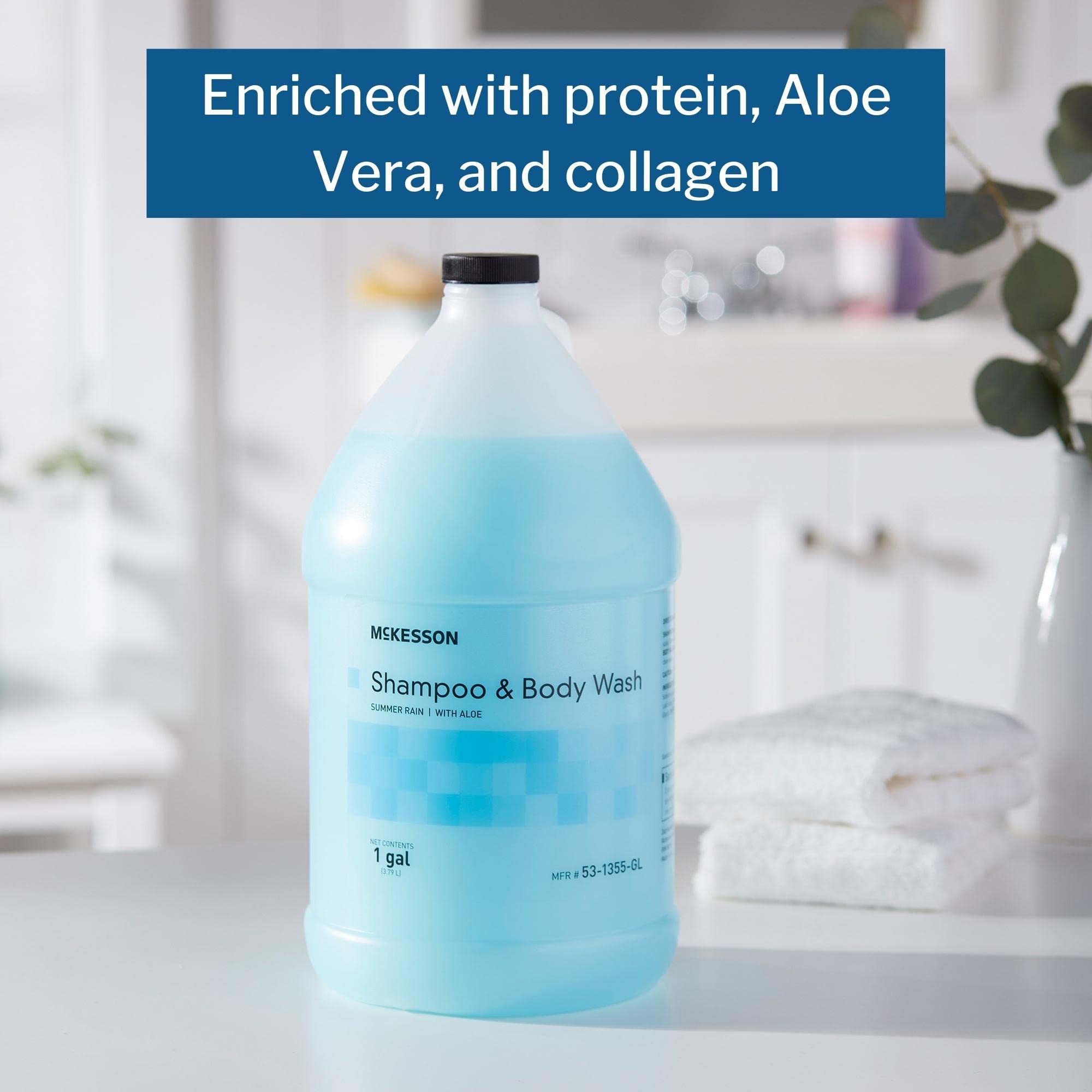 McKesson Body Wash and Shampoo with Aloe, 1 Gallon, Summer Rain