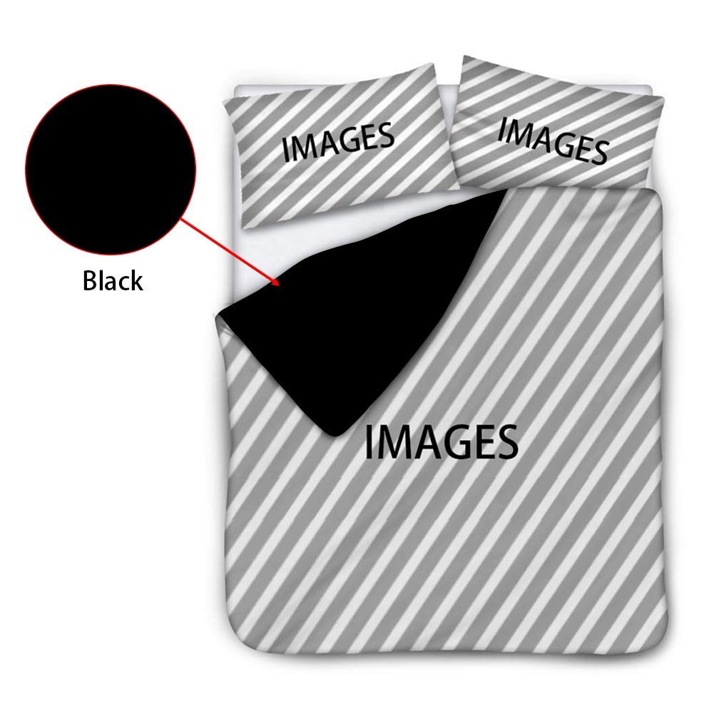 BIGCARJOB 3 Pieces Her Side His Side Dog Side White Black Duvet Cover Set (1 Duvet Cover + 2 Pillowcases) King Size Breathable Comforter Cover